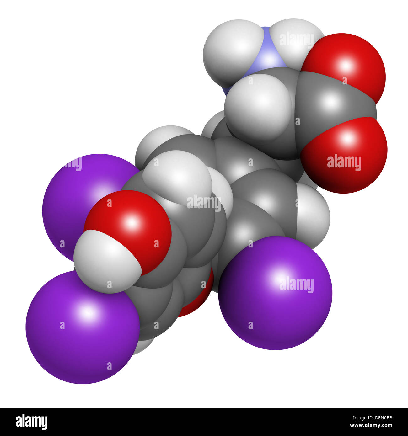 Triiodothyronine hormone (t3, liothyronine) molecule, chemical ...