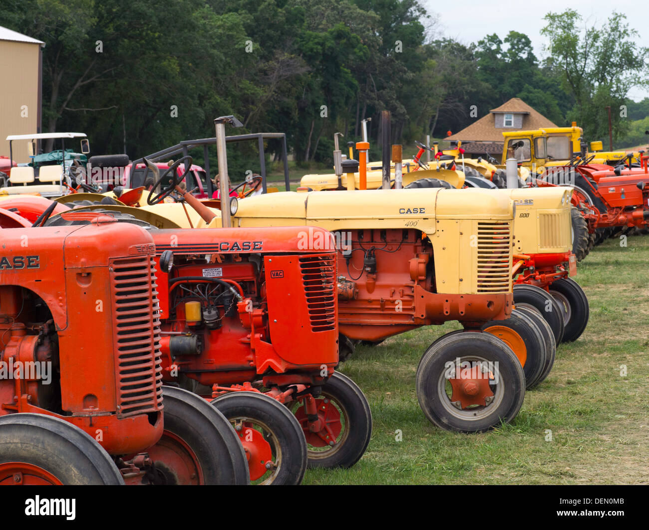 Older J.I. Case tractors are on display at the Rock River Thresheree ...