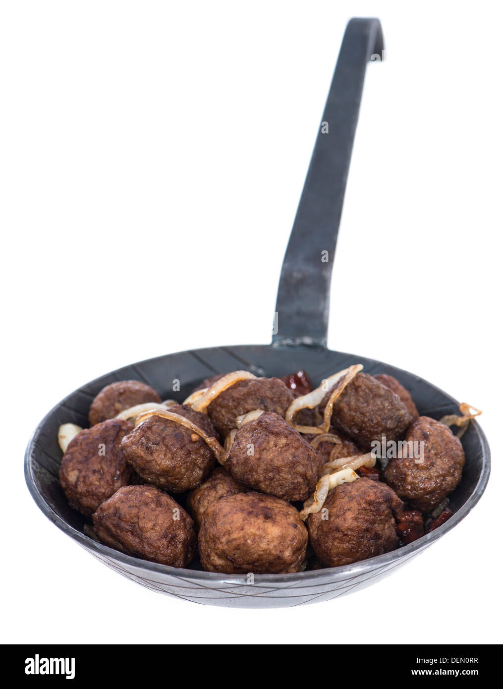 Meatballs in a pan isolated on white background Stock Photo - Alamy