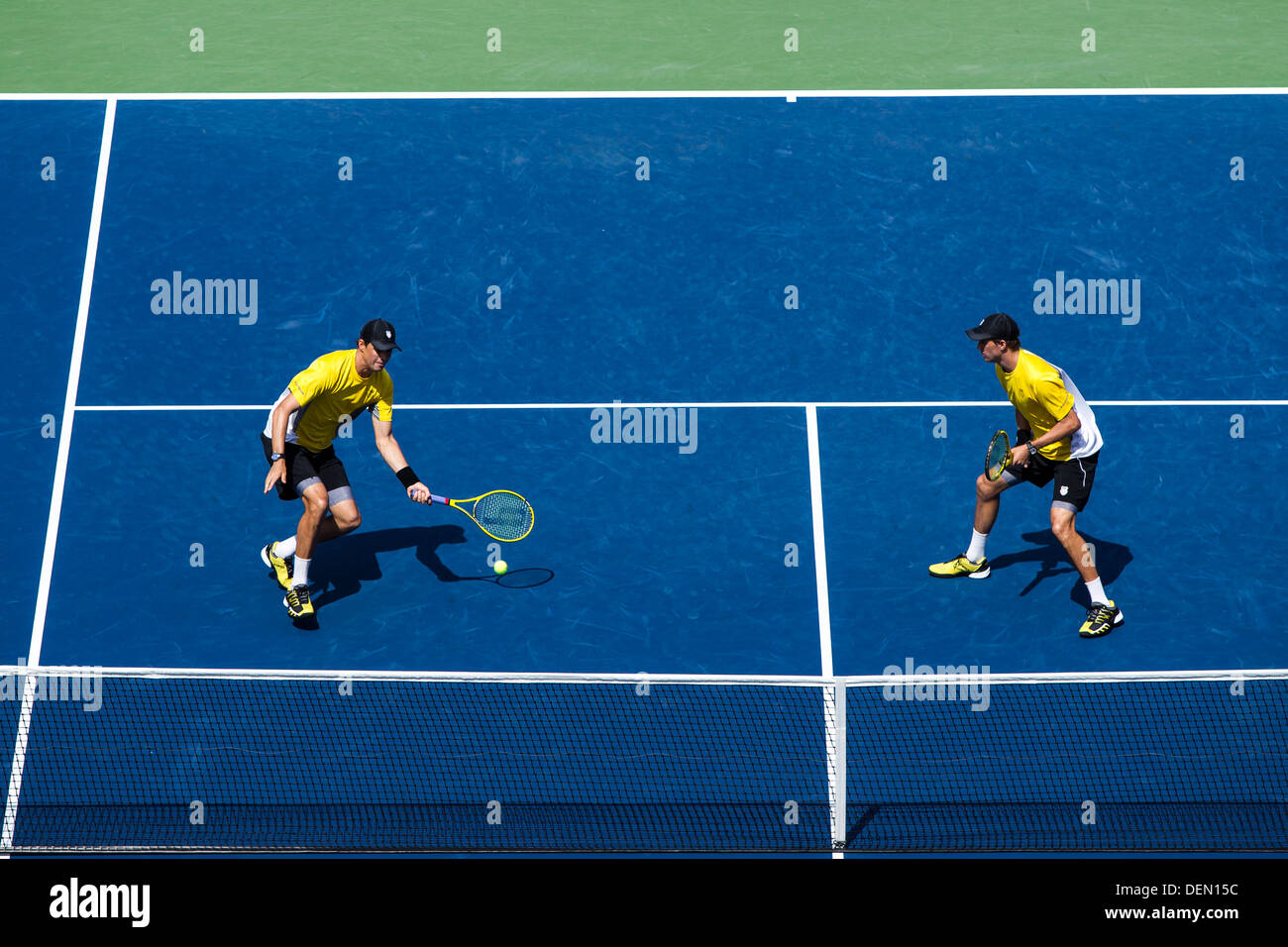 Bob Bryan and Mike Bryan competing in the Men's Doubles semifinals at ...