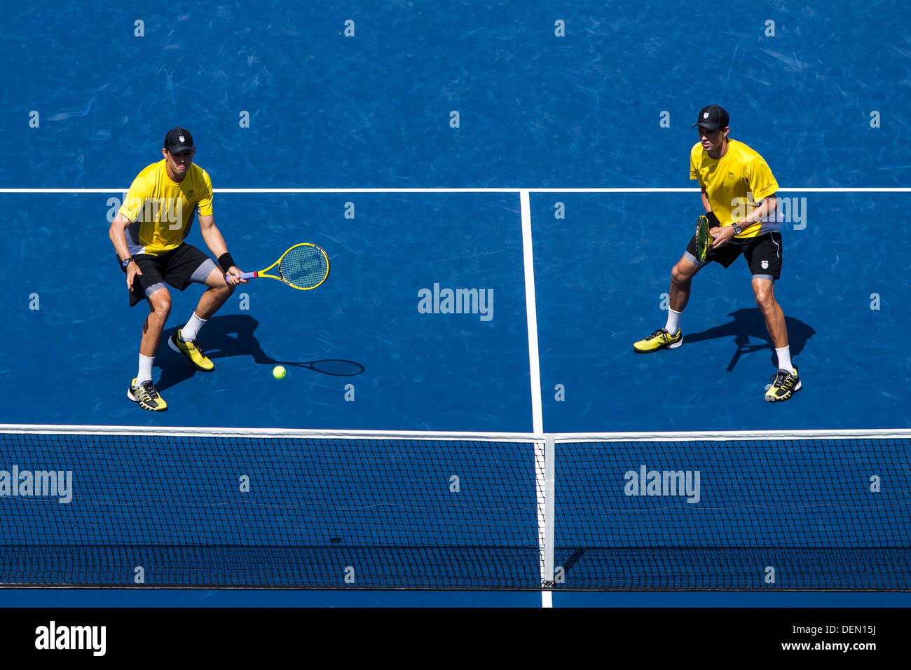 Bob Bryan and Mike Bryan competing in the Men's Doubles semifinals at ...