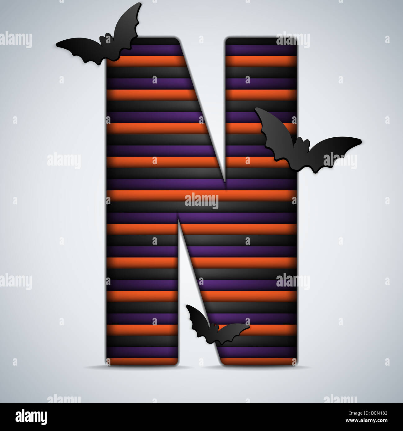 Vector - Halloween Bat Alphabet Letters Stripe Black Orange Purple ...