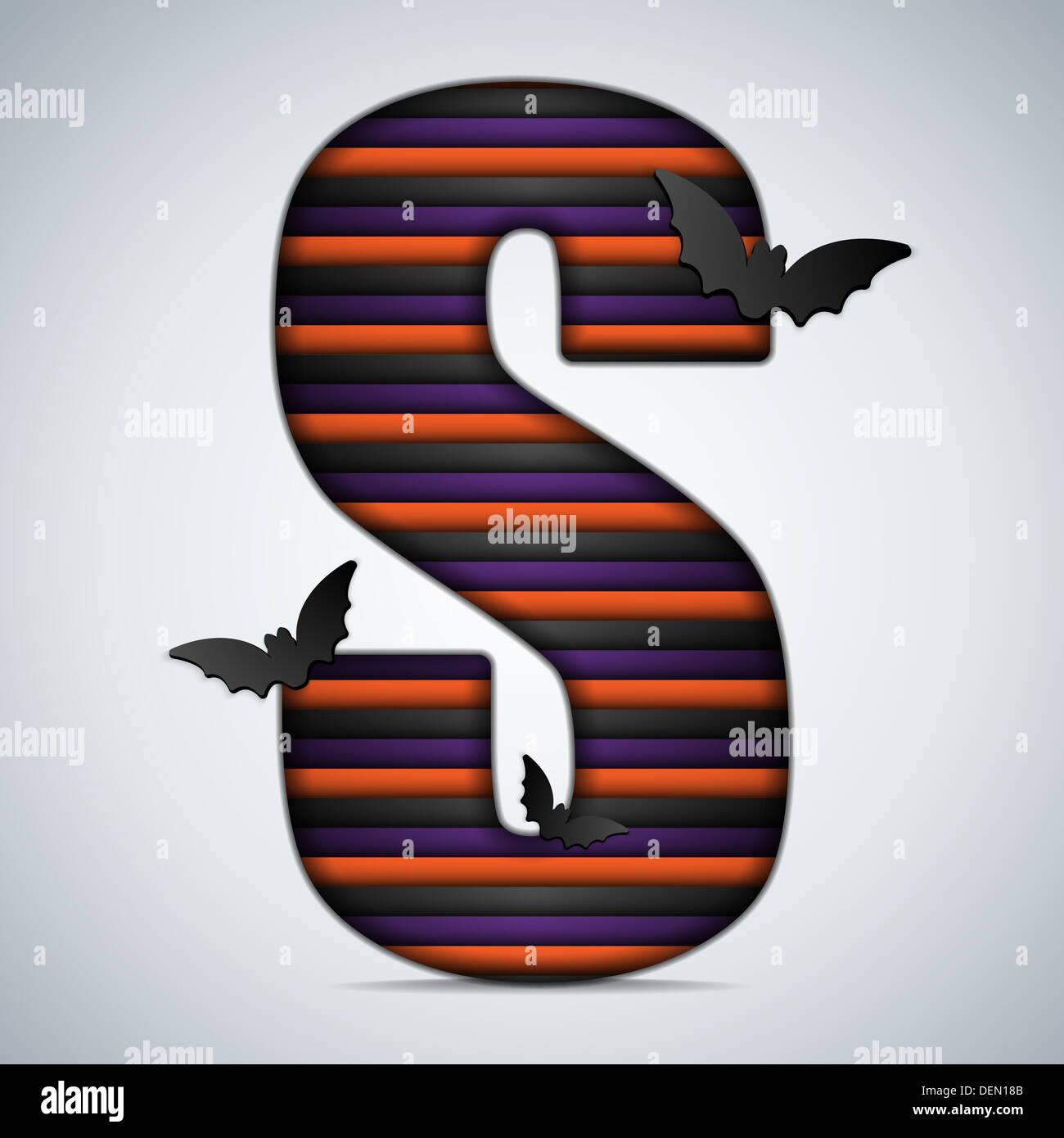 Vector - Halloween Bat Alphabet Letters Stripe Black Orange Purple ...