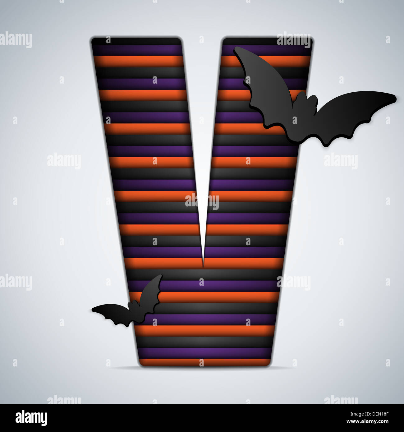 Vector - Halloween Bat Alphabet Letters Stripe Black Orange Purple ...