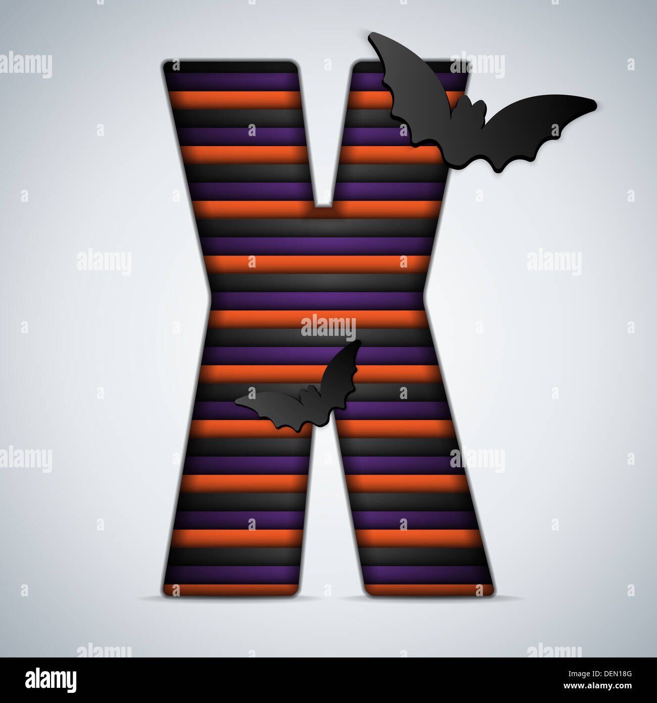 Vector - Halloween Bat Alphabet Letters Stripe Black Orange Purple ...