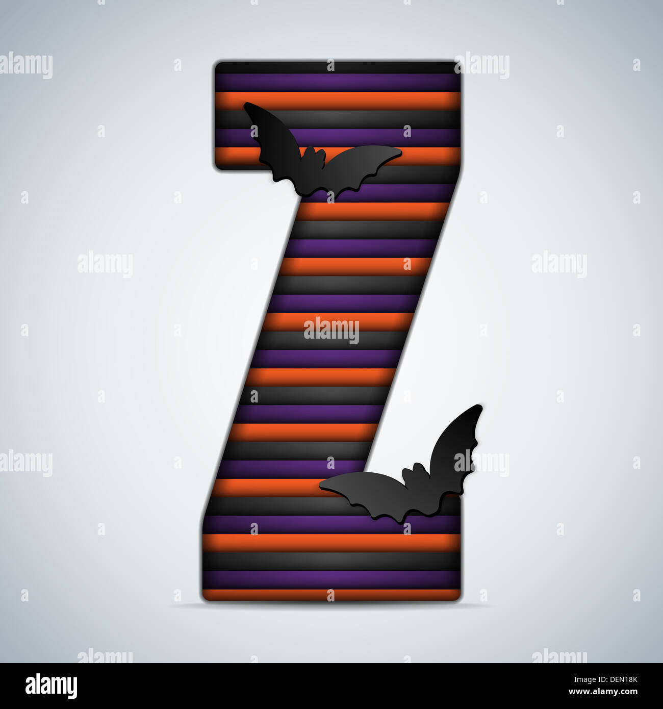 Vector - Halloween Bat Alphabet Letters Stripe Black Orange Purple ...