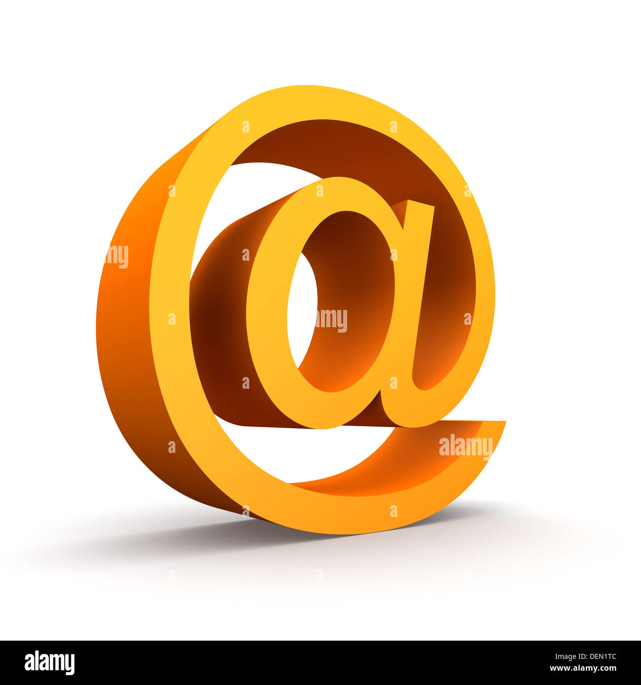 Orange at sign on a white background Stock Photo - Alamy
