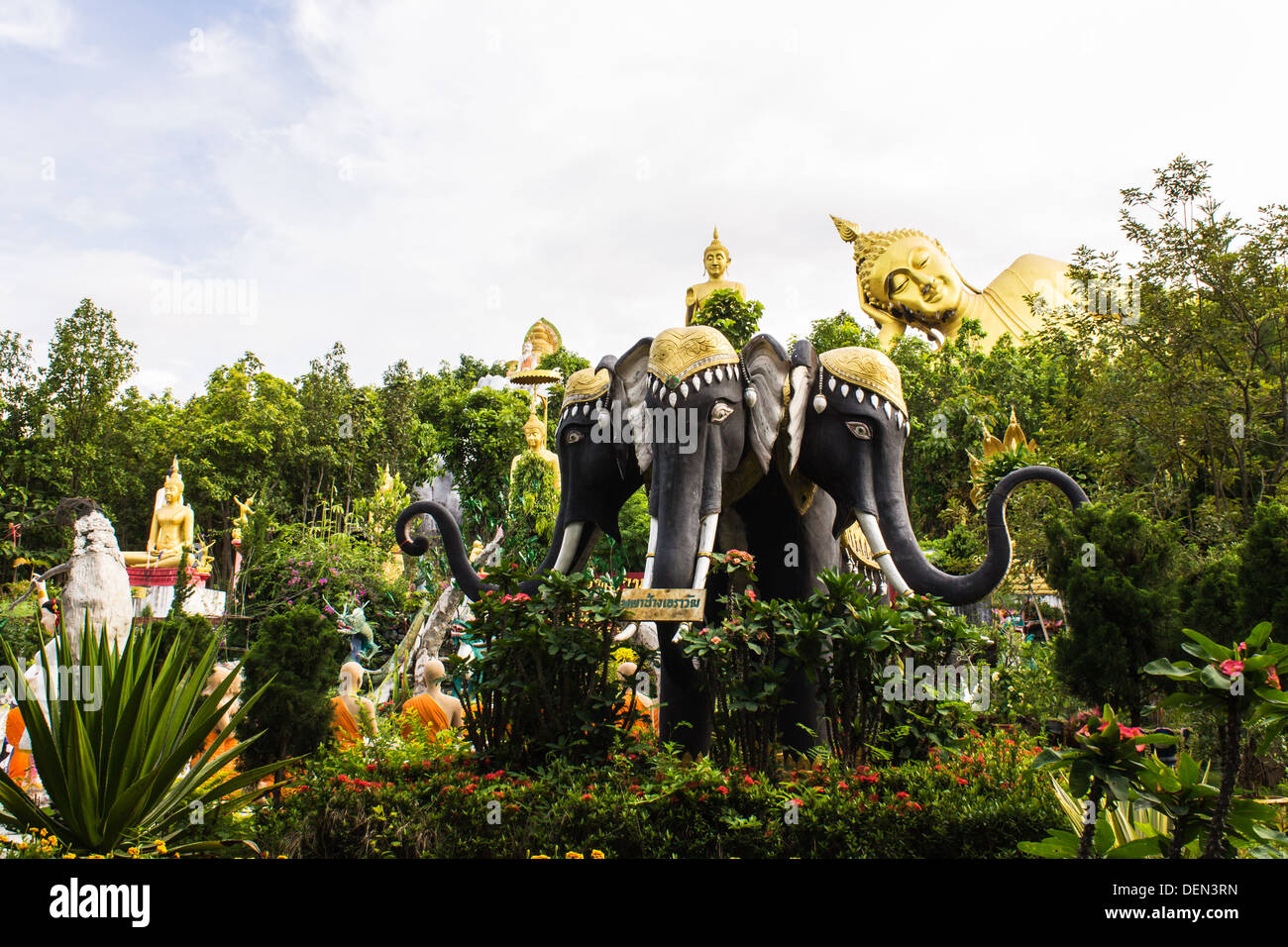 Erawan statue ,Big Reclining Buddha And Standing buddha in Wat ...
