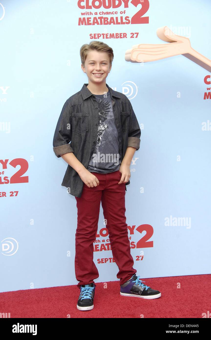 Los Angeles, CA. 21st Sep, 2013. Jacob Hopkins at arrivals for CLOUDY ...