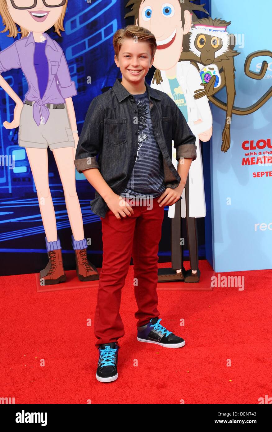 Los Angeles, CA. 21st Sep, 2013. Jacob Hopkins at arrivals for CLOUDY ...