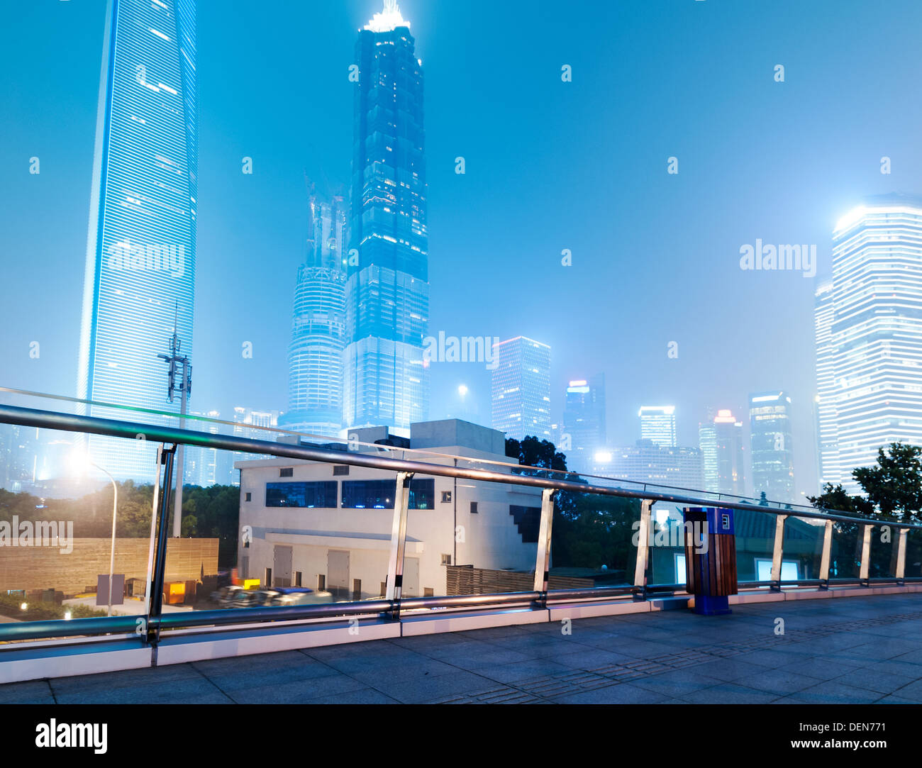 Shanghai Lujiazui Finance & Trade Zone modern city night background ...