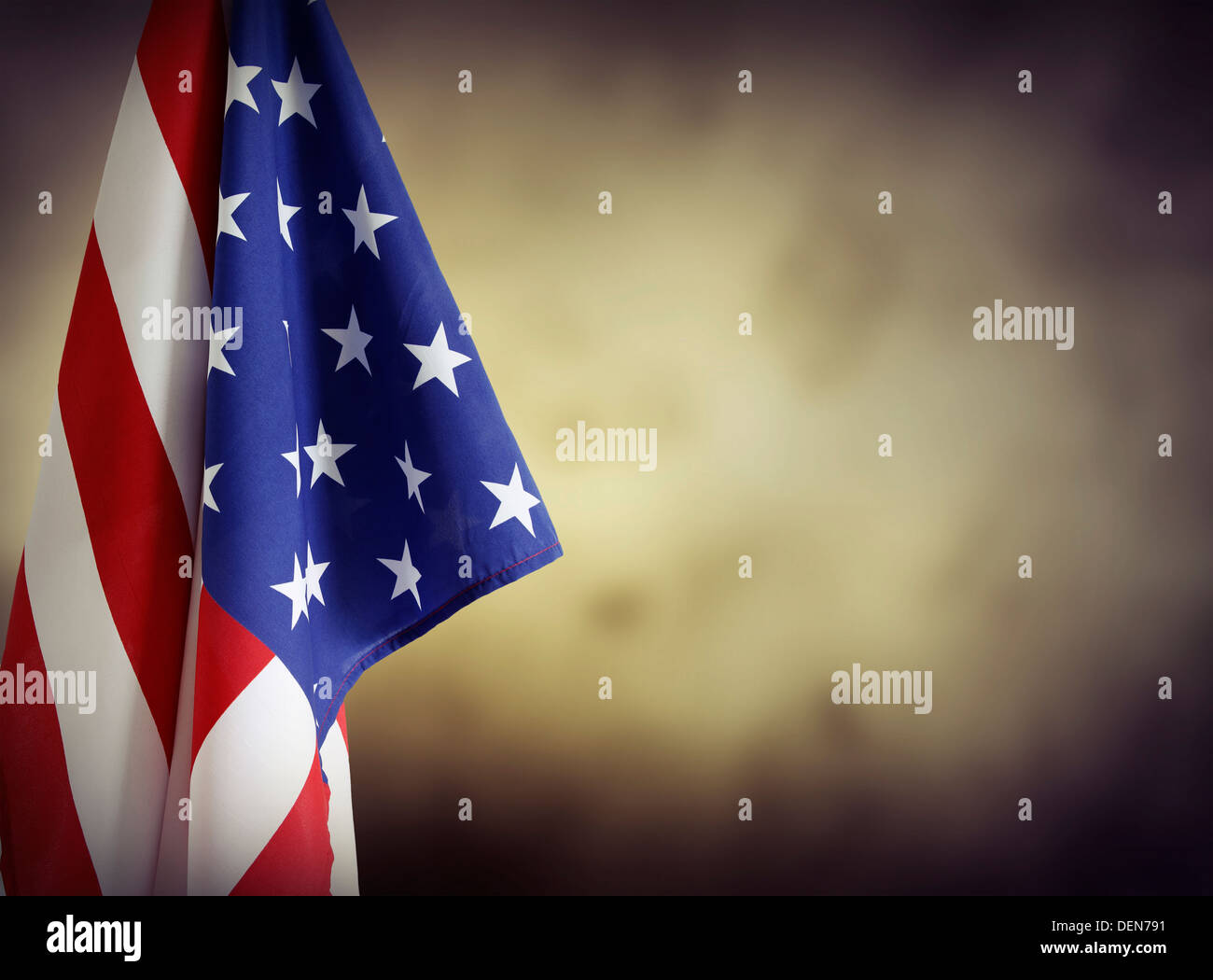 American flag in front of plain background. Advertising space Stock ...