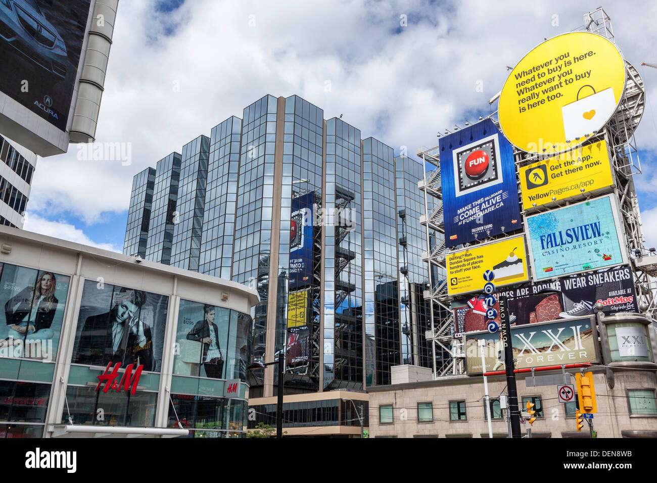 Advertisements and billboards around Dundas Square, Toronto Stock Photo ...