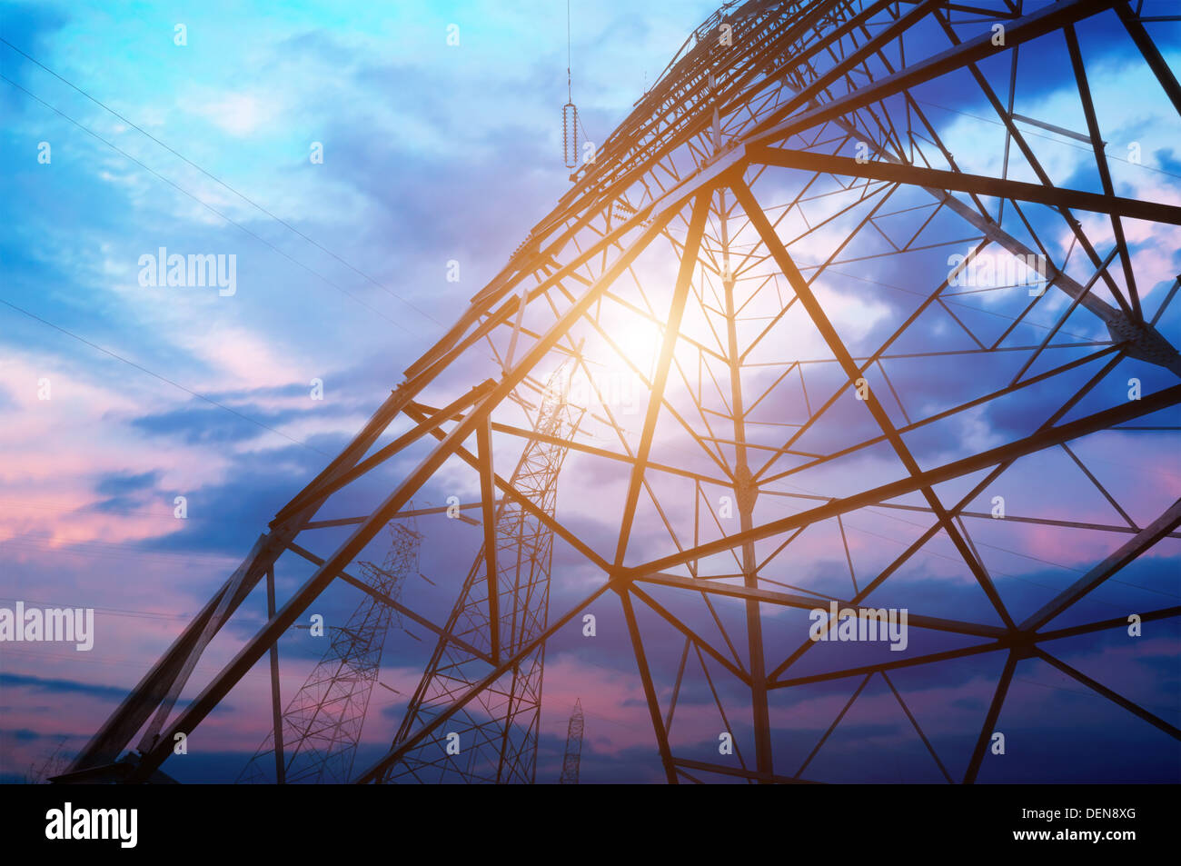 Power tower in the sky background Stock Photo - Alamy