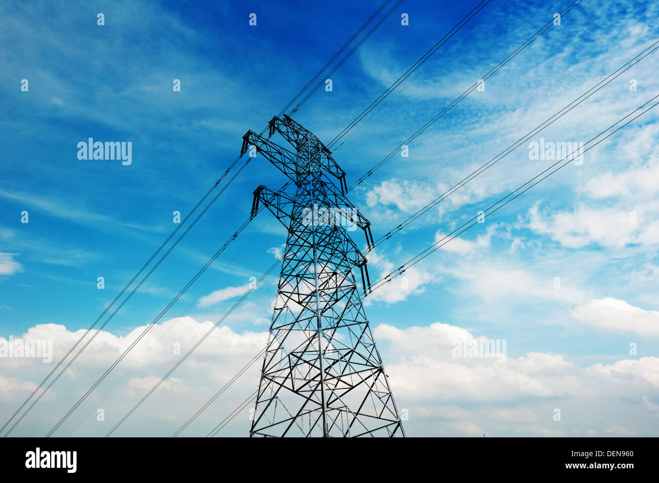 Power tower in the sky background Stock Photo - Alamy