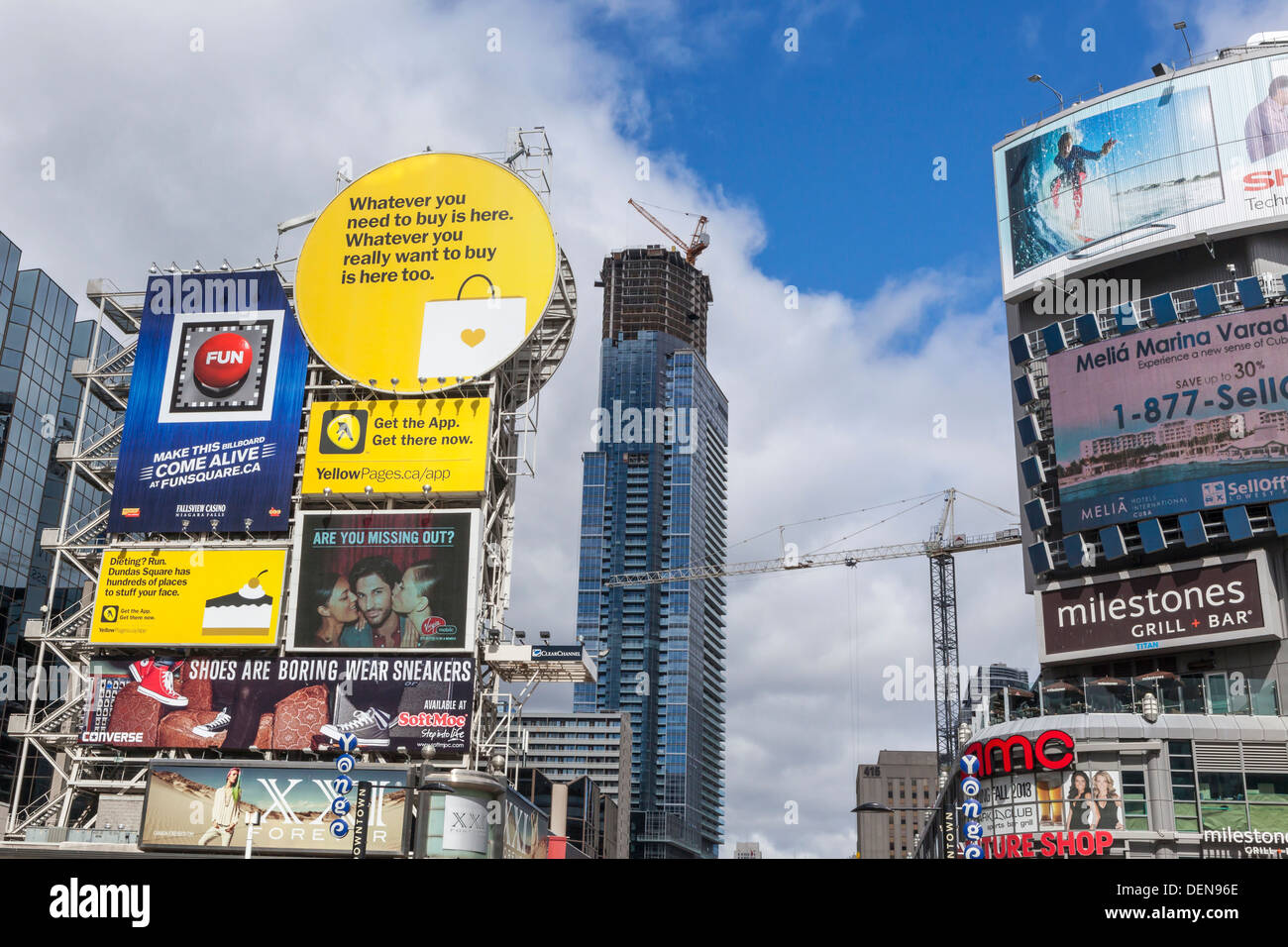 Colourful advertisements and billboards around Dundas Square (also ...