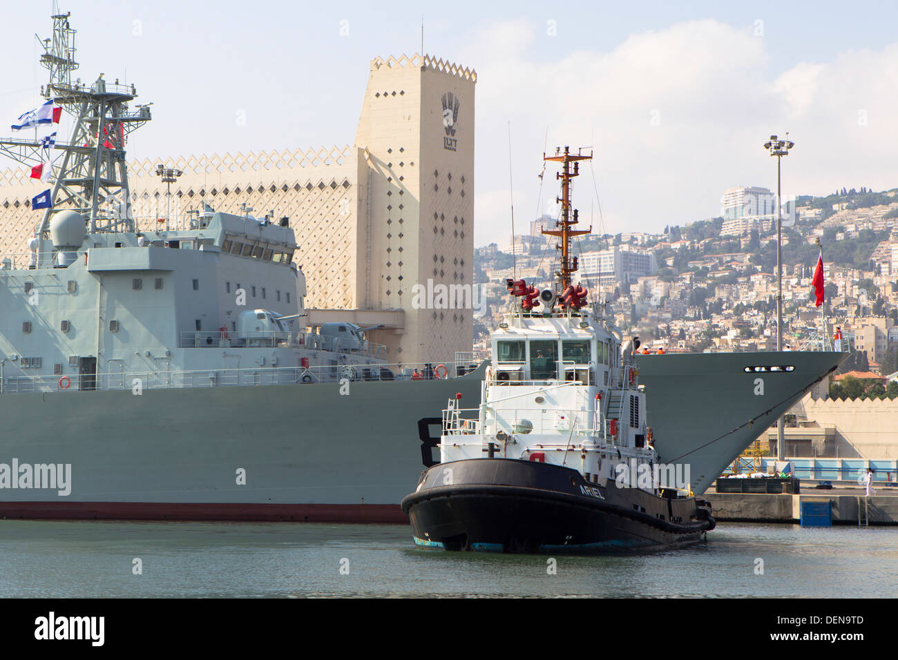 A Chinese Navy ship visits Haifa port, Israel August 2013 Stock Photo ...