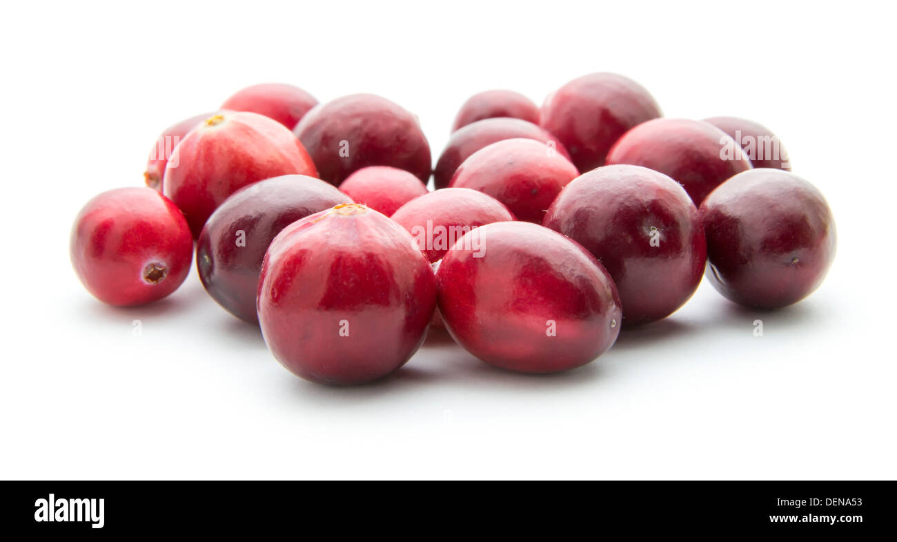 ripe cranberries isolated on white background Stock Photo - Alamy