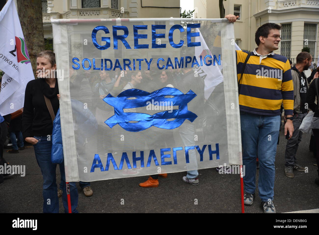 Several hundred Greek nationals and activists from various anti-fascist ...