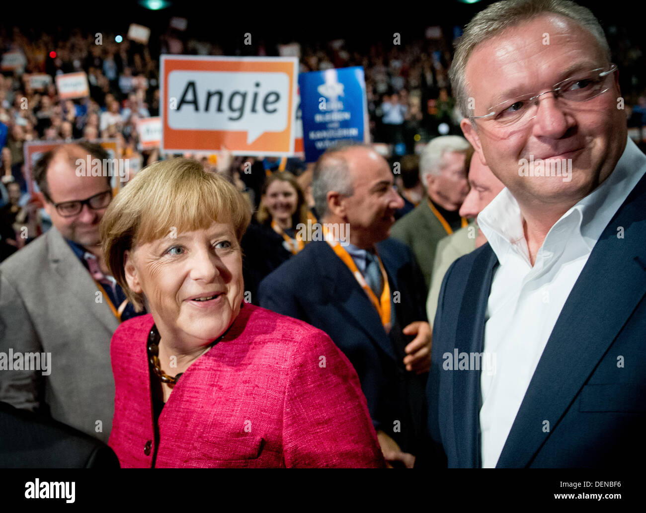 Berlin, Germany. 21st Sep, 2013. German Chancellor Angela Merkel and ...