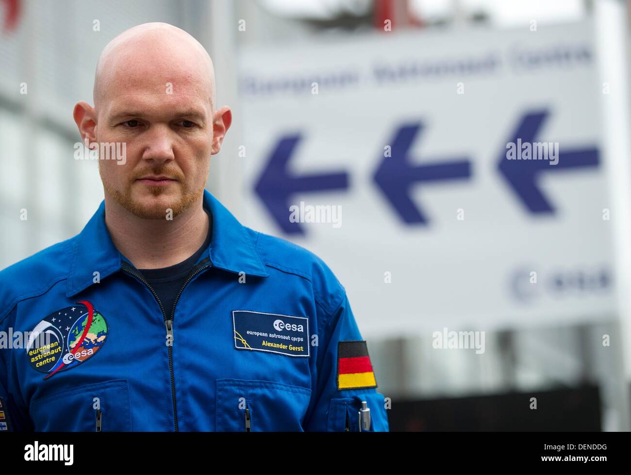 German astronaut Alexander Gerst poses for a portrait at the German ...