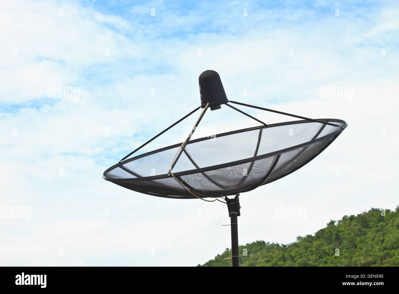 Satellite dish and blue sky Stock Photo - Alamy