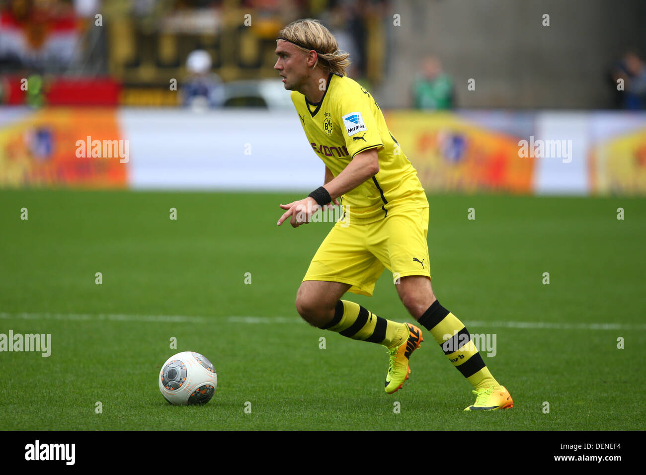 Nuremberg, Germany. 21st Sep, 2013. Dortmund's Marcel Schmelzer is ...