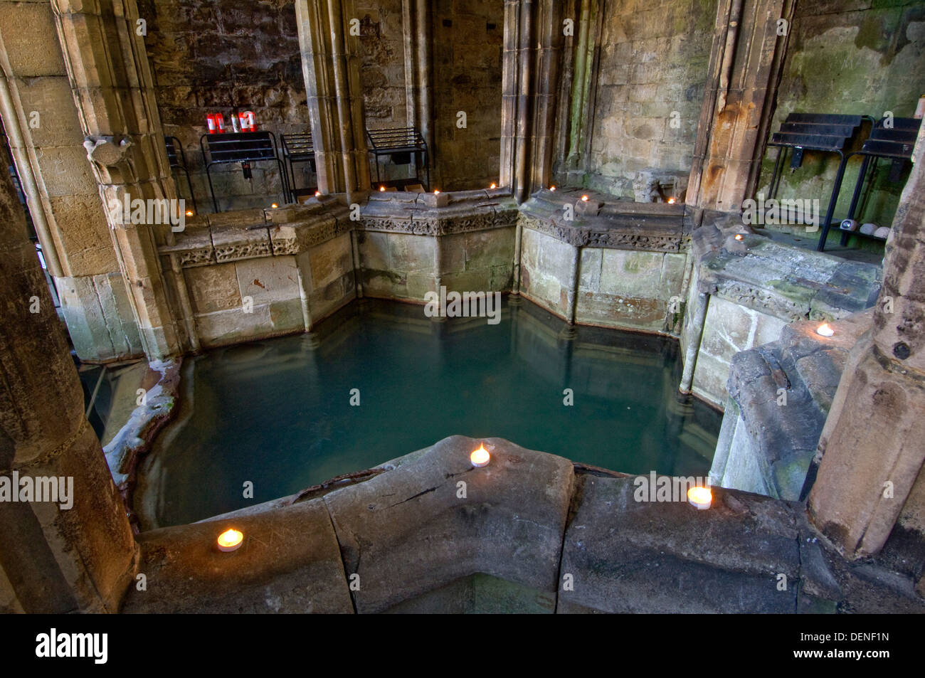 St.Winefride's Well,a holy site where a spring brings water from the ...