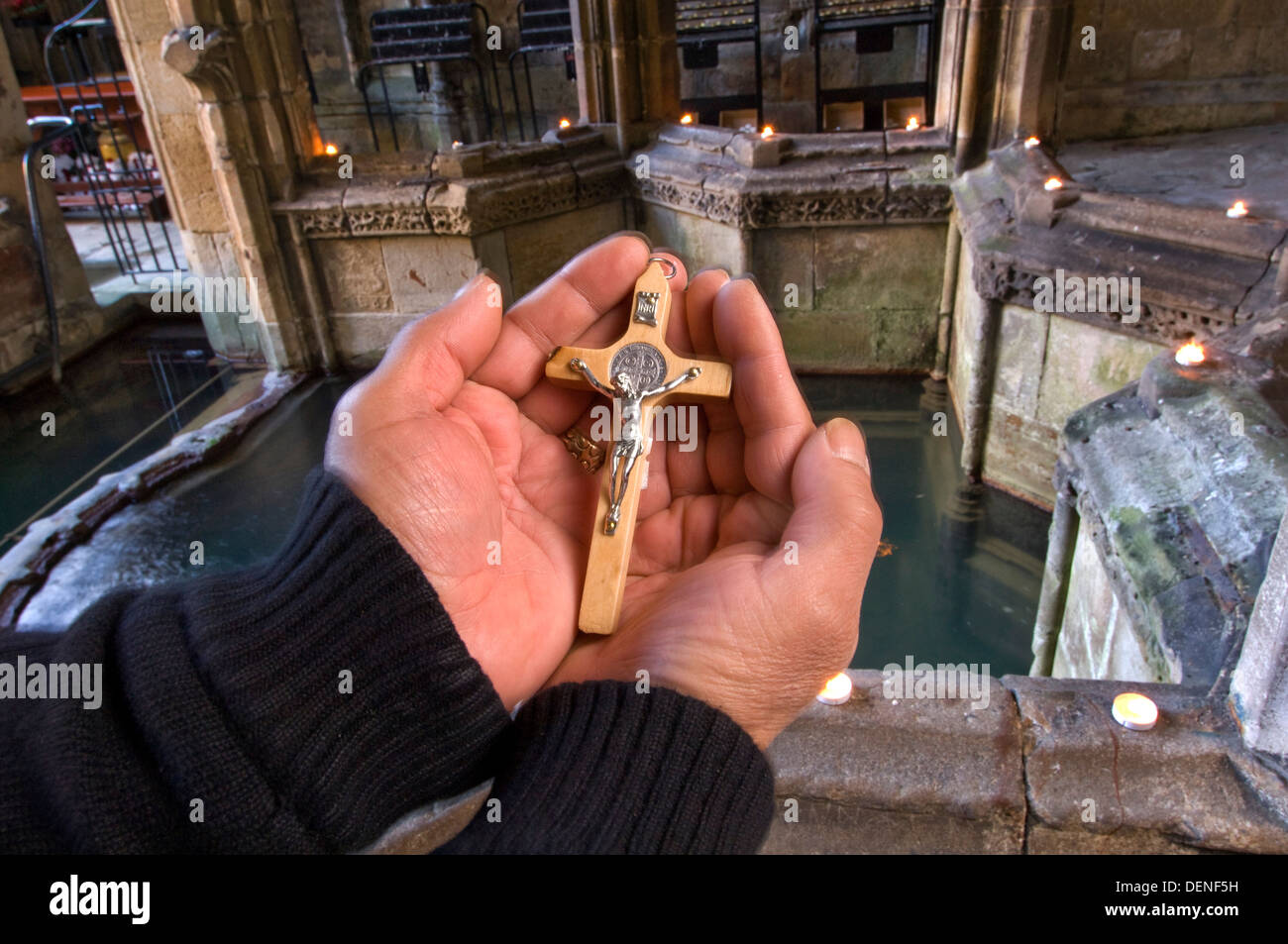St.Winefride's Well,a holy site where a spring brings water from the ...