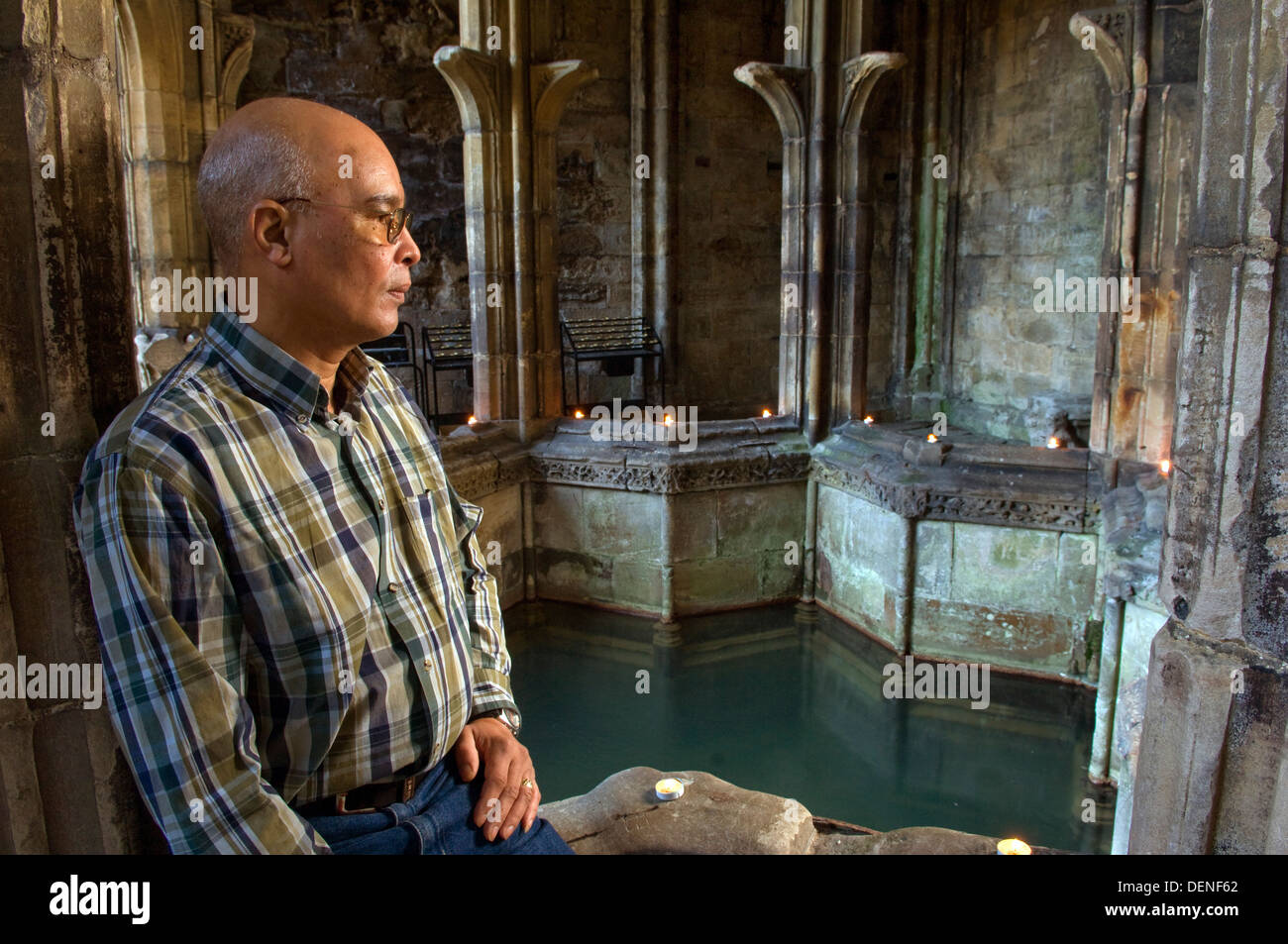 St.Winefride's Well,a holy site where a spring brings water from the ...