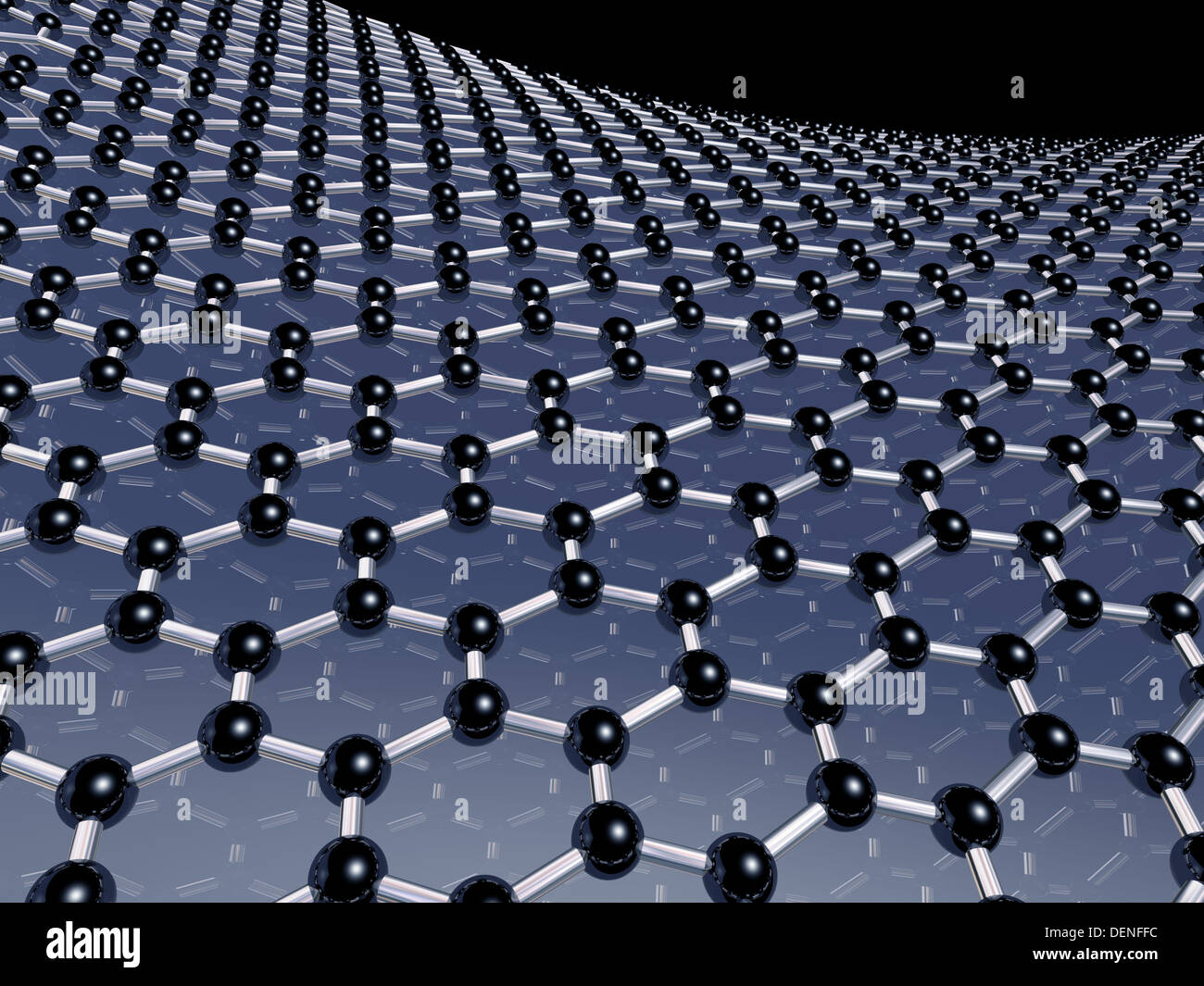 Illustration of carbon atoms forming the honeycomb lattice of graphene ...