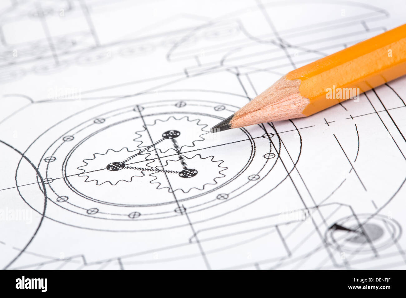 Drawing detail and pencil close-up Stock Photo - Alamy