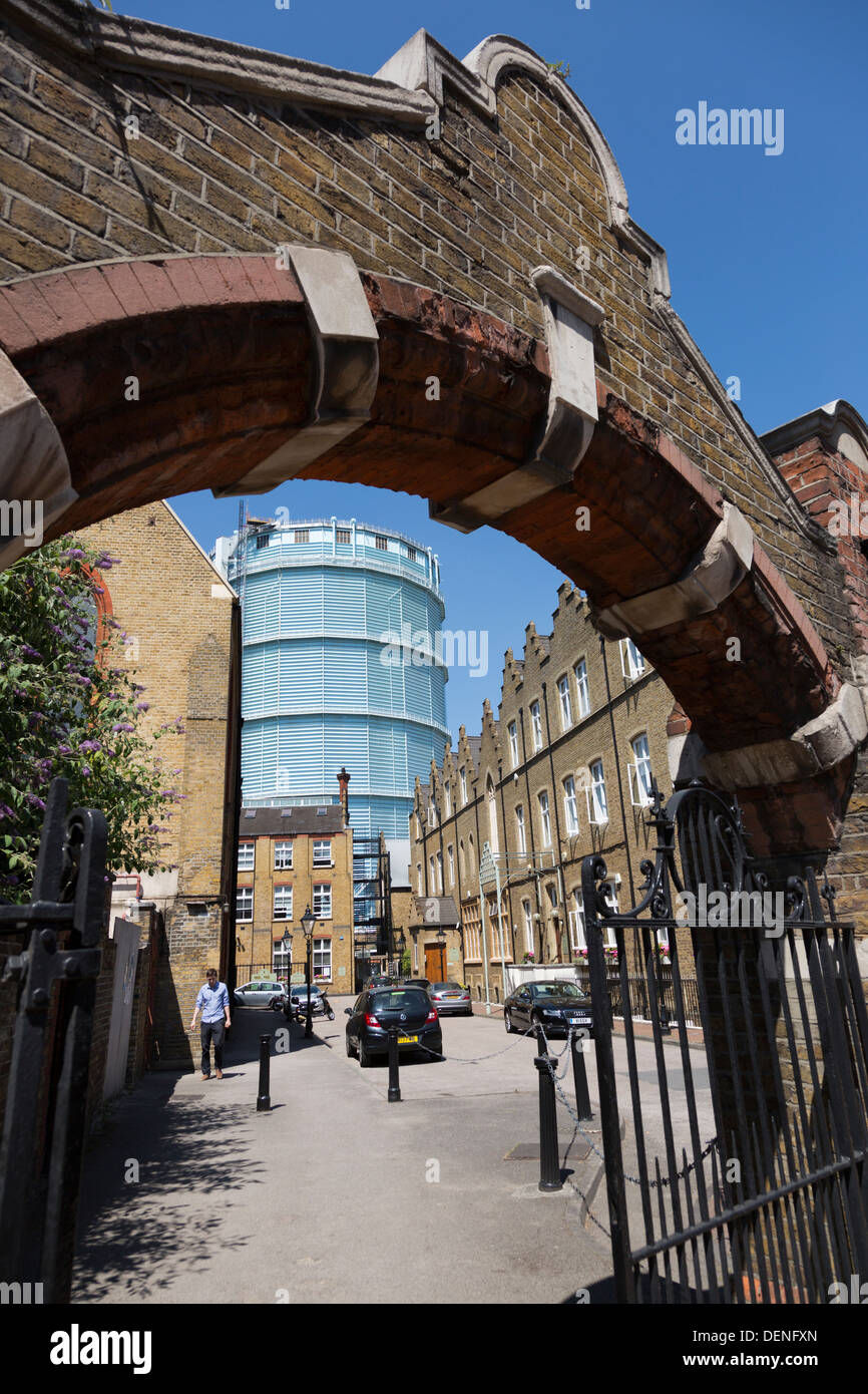 Gasometer in Battersea, London Stock Photo - Alamy