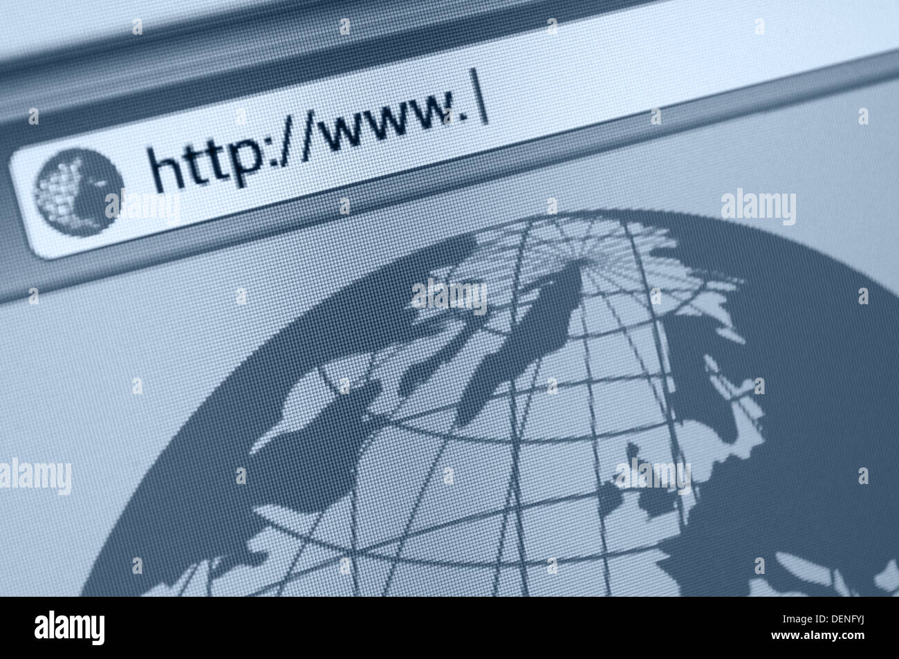 Closeup of Computer Screen With Favicon and URL Address Bar in ...