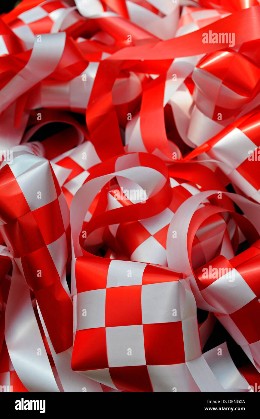 Red and white ribbons Stock Photo - Alamy