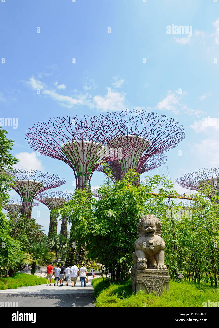 Steel and concrete tree like structures form the Supertree Grove, at ...