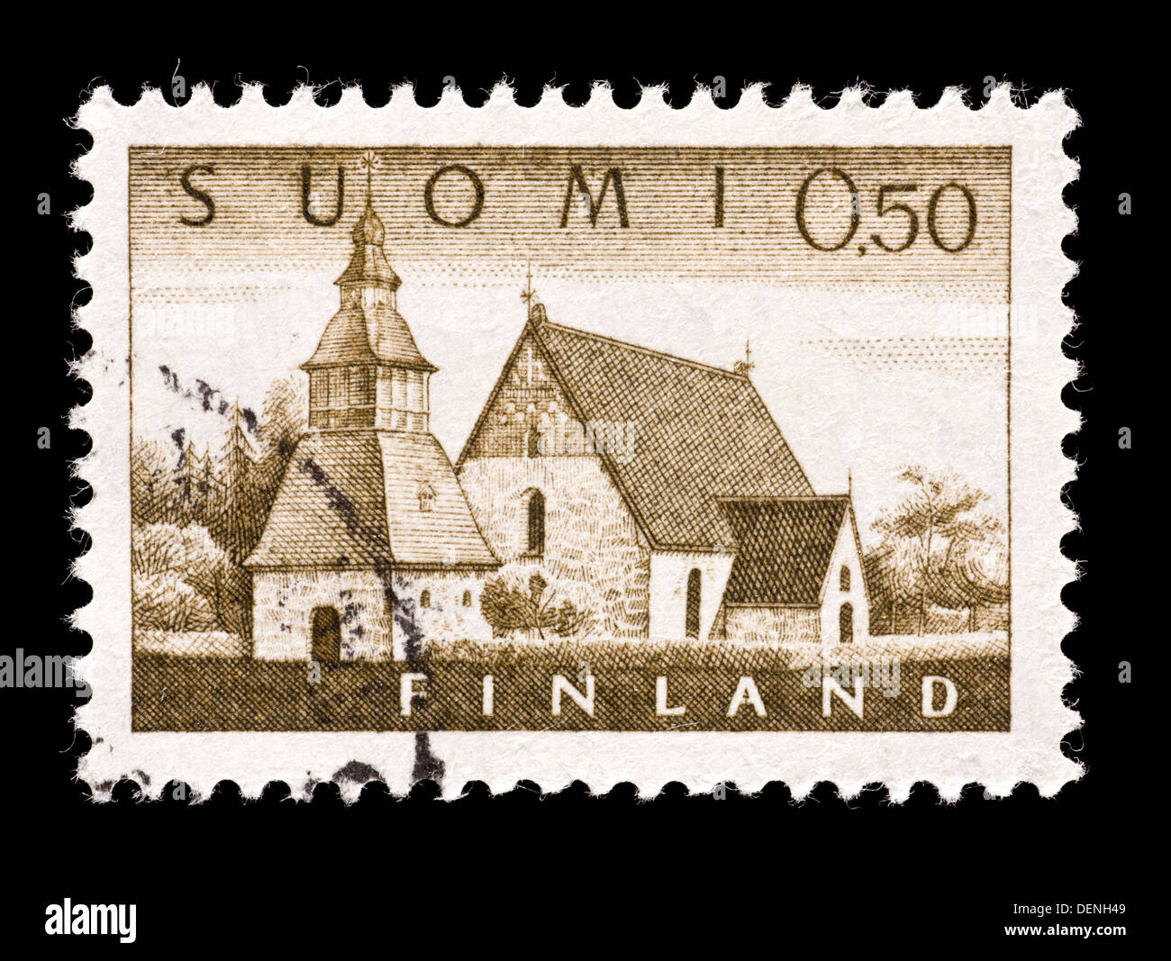 Postage stamp from Finland depicting the lighthouse at Porkkala ...