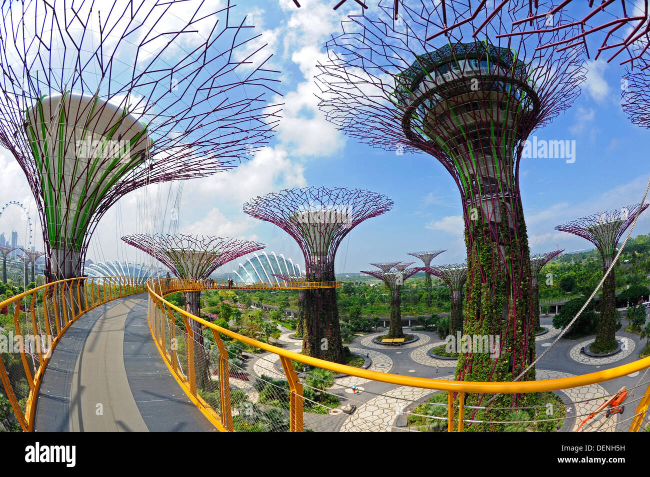 Steel and concrete tree like structures form the Supertree Grove, at ...