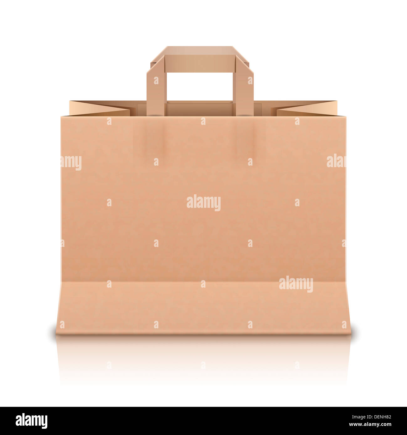 Realistic Beige Paper Shopping Bag Stock Photo - Alamy