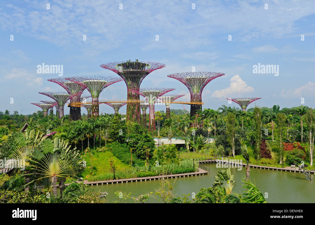 Steel and concrete tree like structures form the Supertree Grove, at ...
