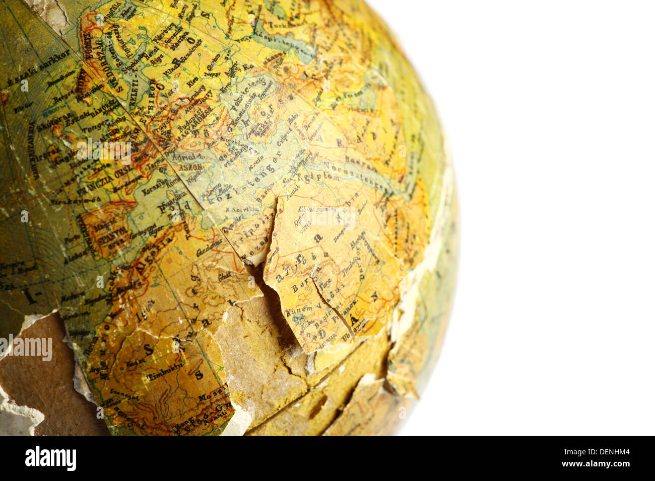 A broken vintage globe, illustration for a damaged planet Stock Photo ...