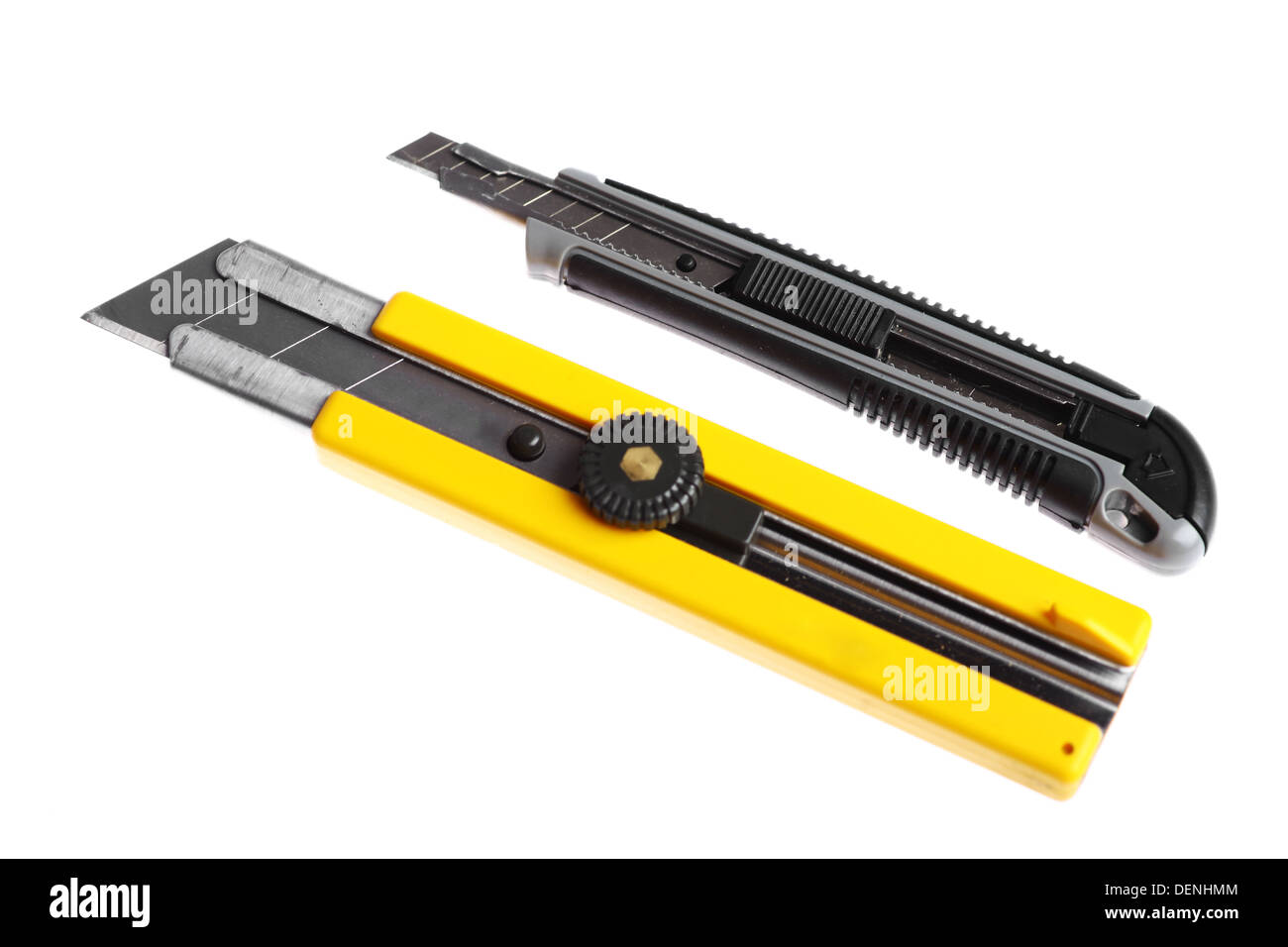 Color shot of two paper cutters isolated on white Stock Photo - Alamy