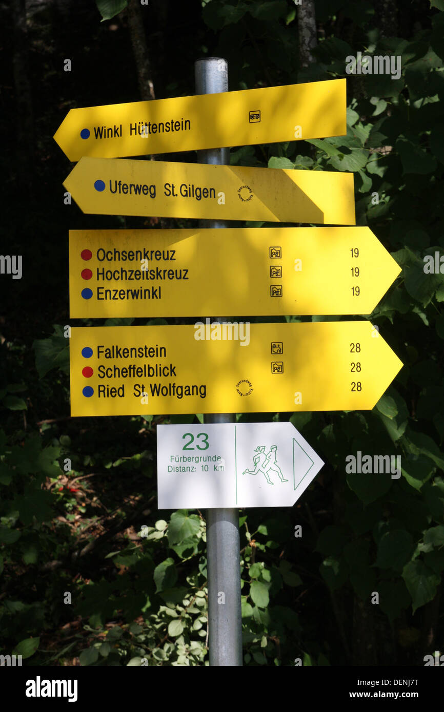 Walking waymark signs Stock Photo - Alamy