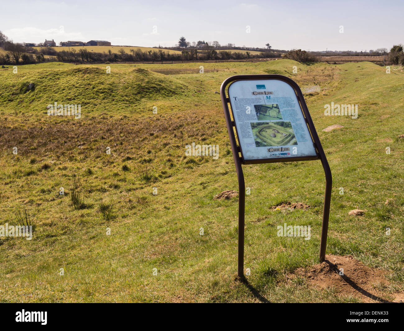 Bilingual historical information sign at Caer Leb Iron Age settlement ...