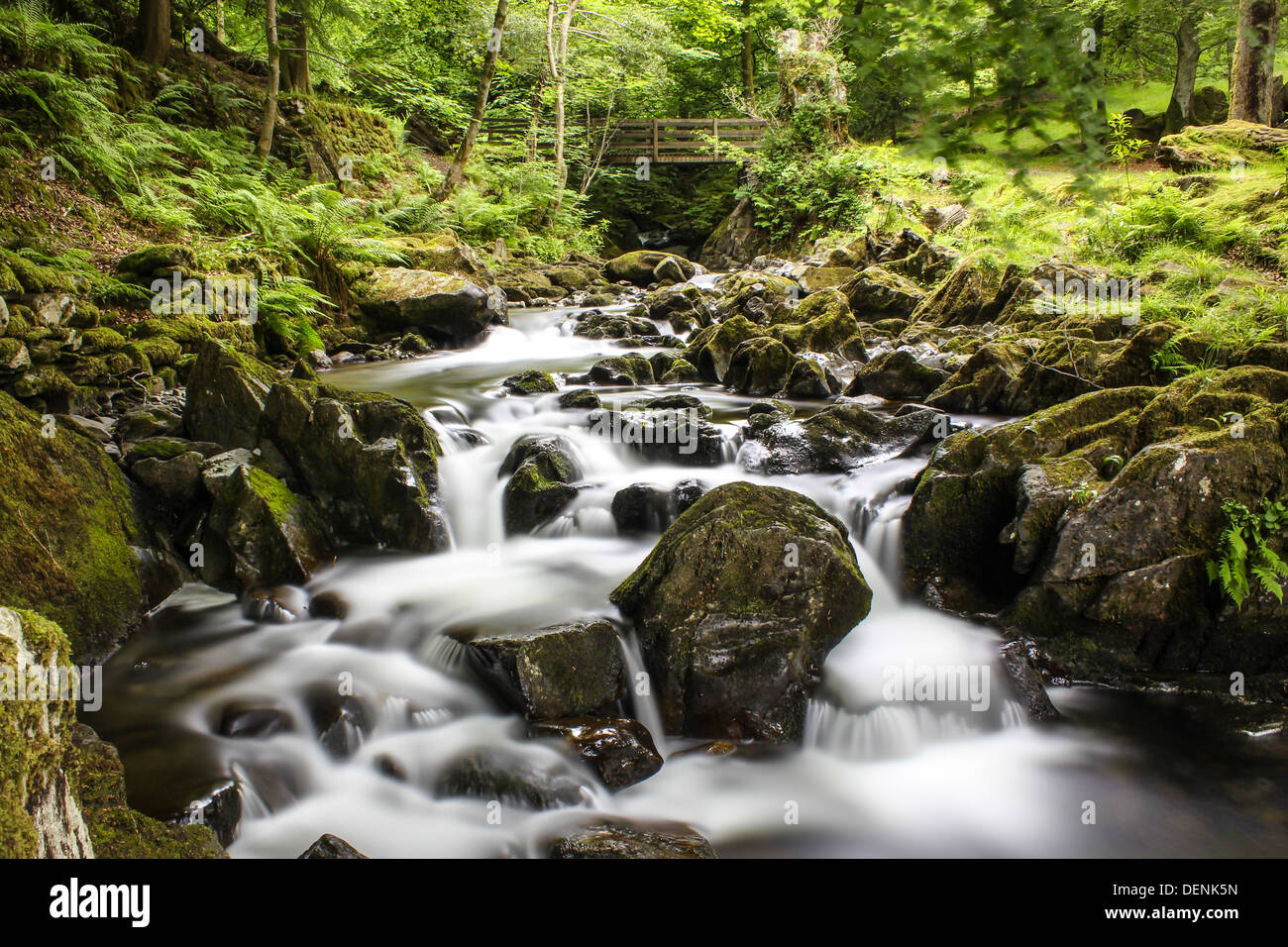 Long Exposure shot of Rydal Falls, Ambleside, Lake District Stock Photo ...