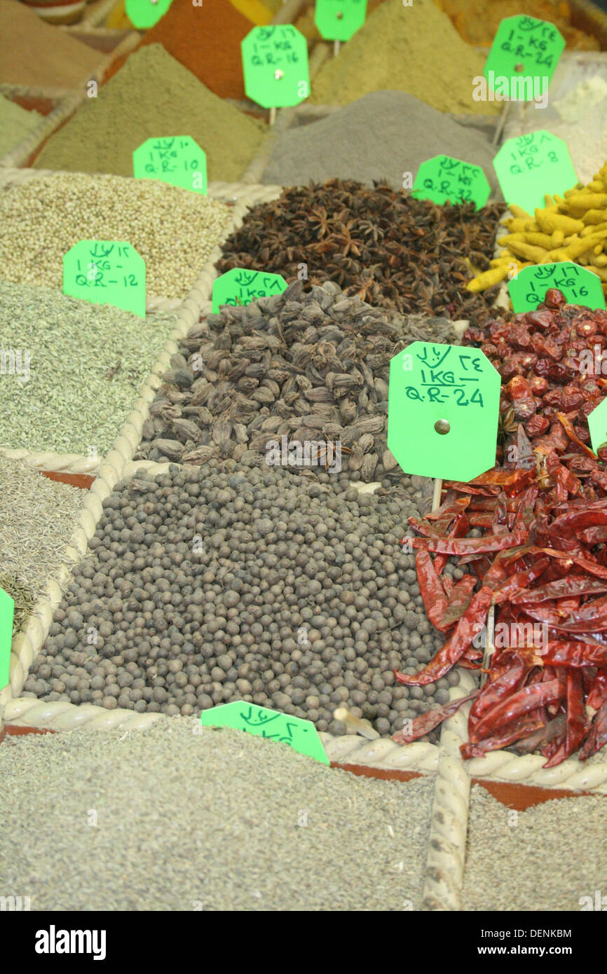 Spices in Arabic market, Souq Waqif, Doha, Qatar Stock Photo - Alamy