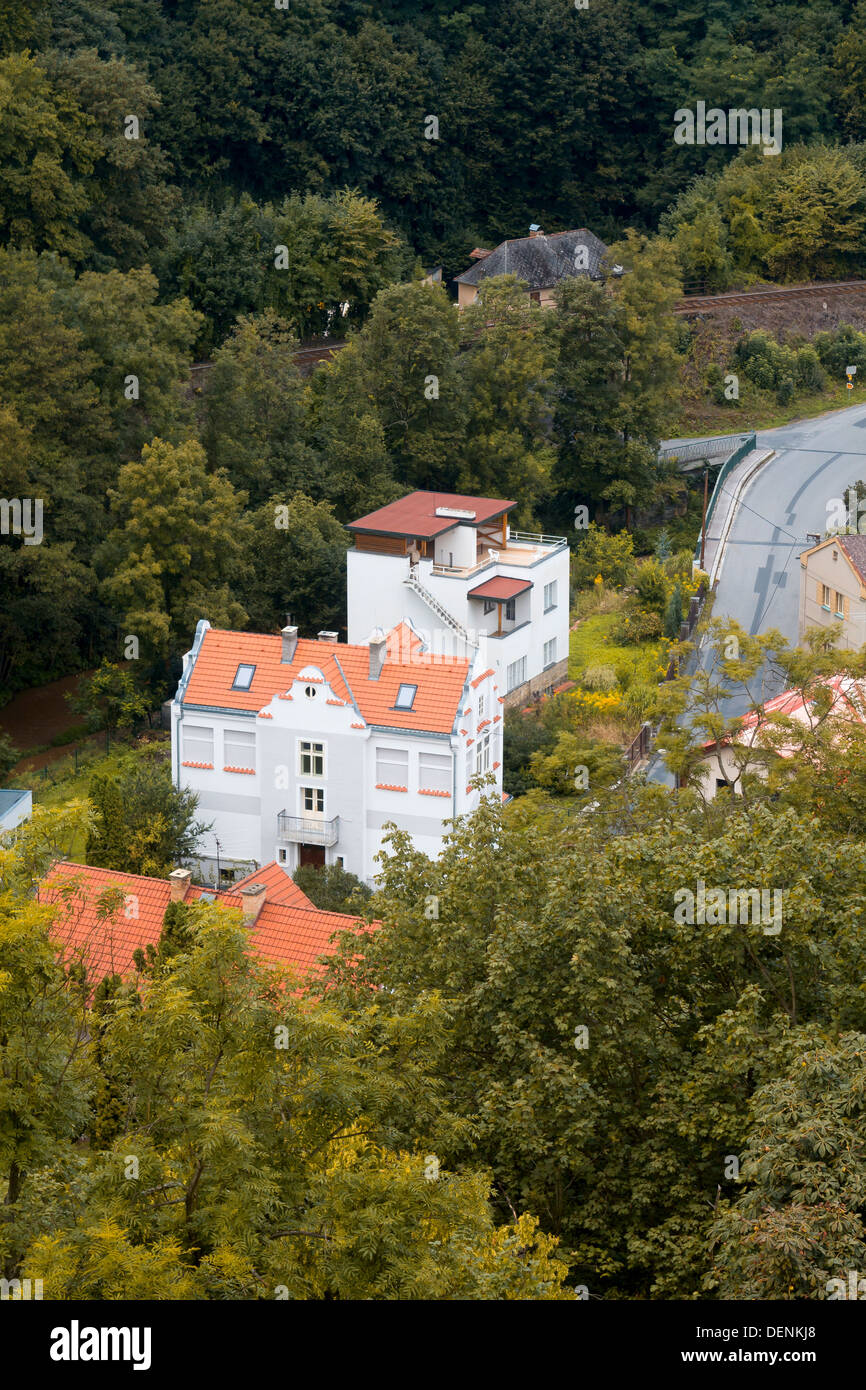 beautiful house by the road Stock Photo - Alamy
