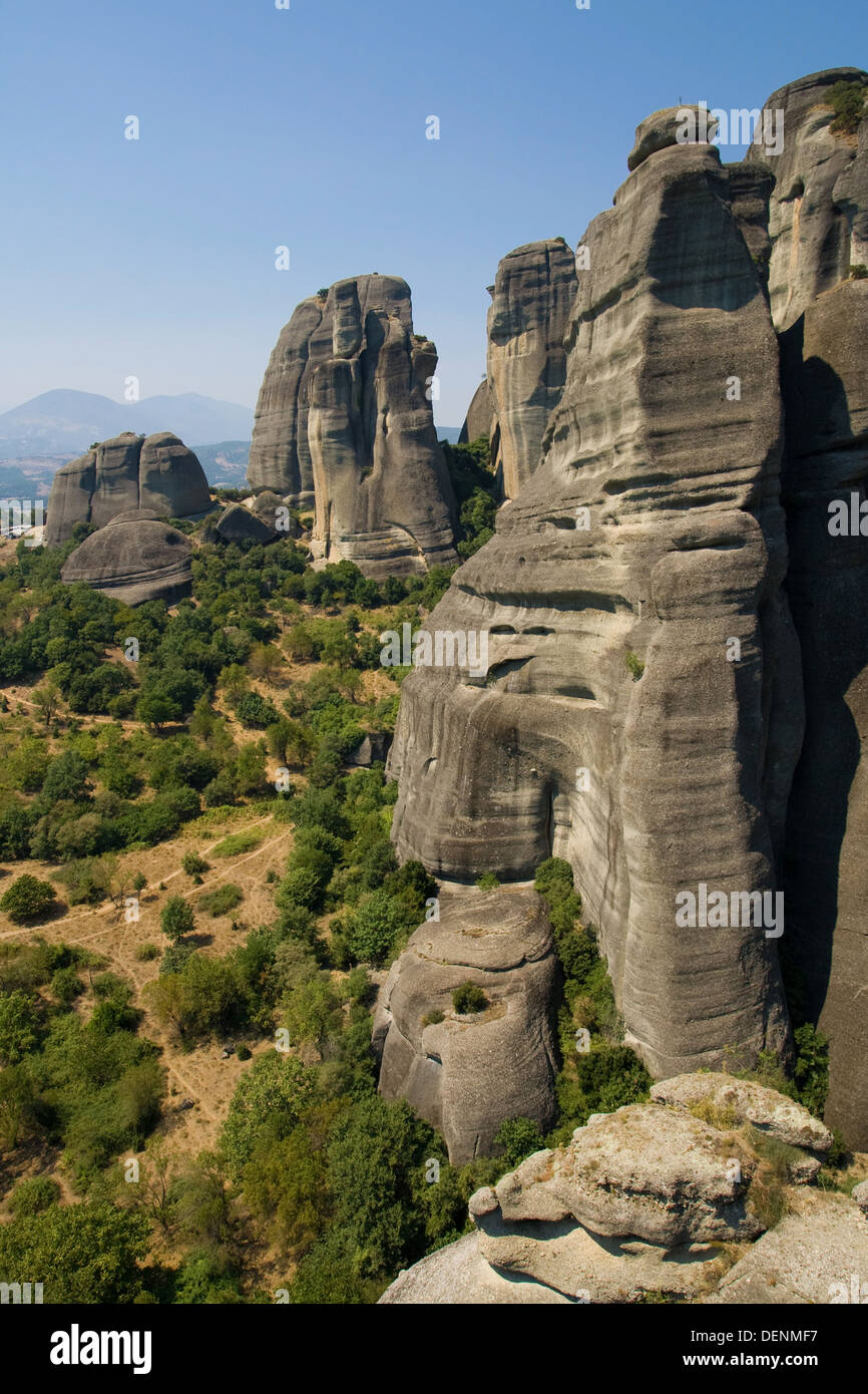 Huge rocks in the Meteora region, Thessaly, Greece Stock Photo - Alamy