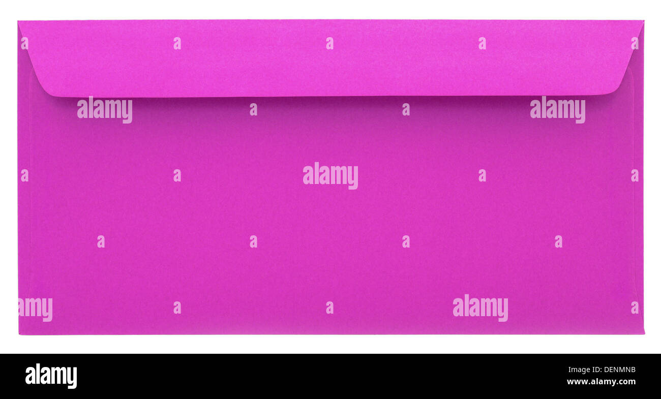 Pink envelope isolated on white background Stock Photo - Alamy