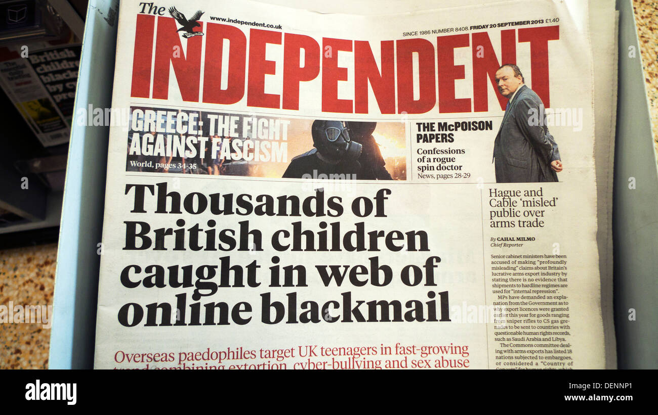Independent newspaper front page headline "Thousands of British ...